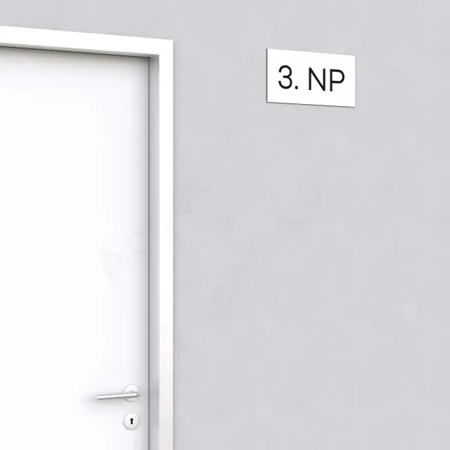 ACCEPT Označení podlaží "3. NP" - stříbrná tabulka - černý popis