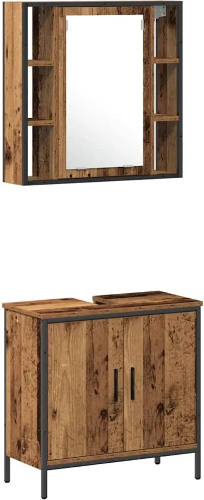 Koupelnové umyvadlové jednotky 3 ks Hnědá 33 x 33 x 185,5 cm 3332554