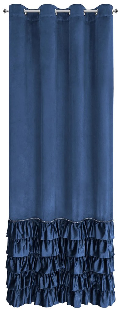 ZATEMŇOVACÍ ZÁVĚS NA KROUŽCÍCH CARLI 140X250 CM TMAVĚMODRÁ