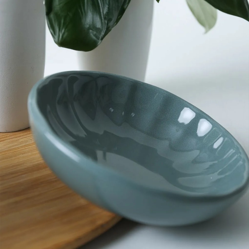 Sada 6 kameninových misek Laguna 12 cm, petrolejová