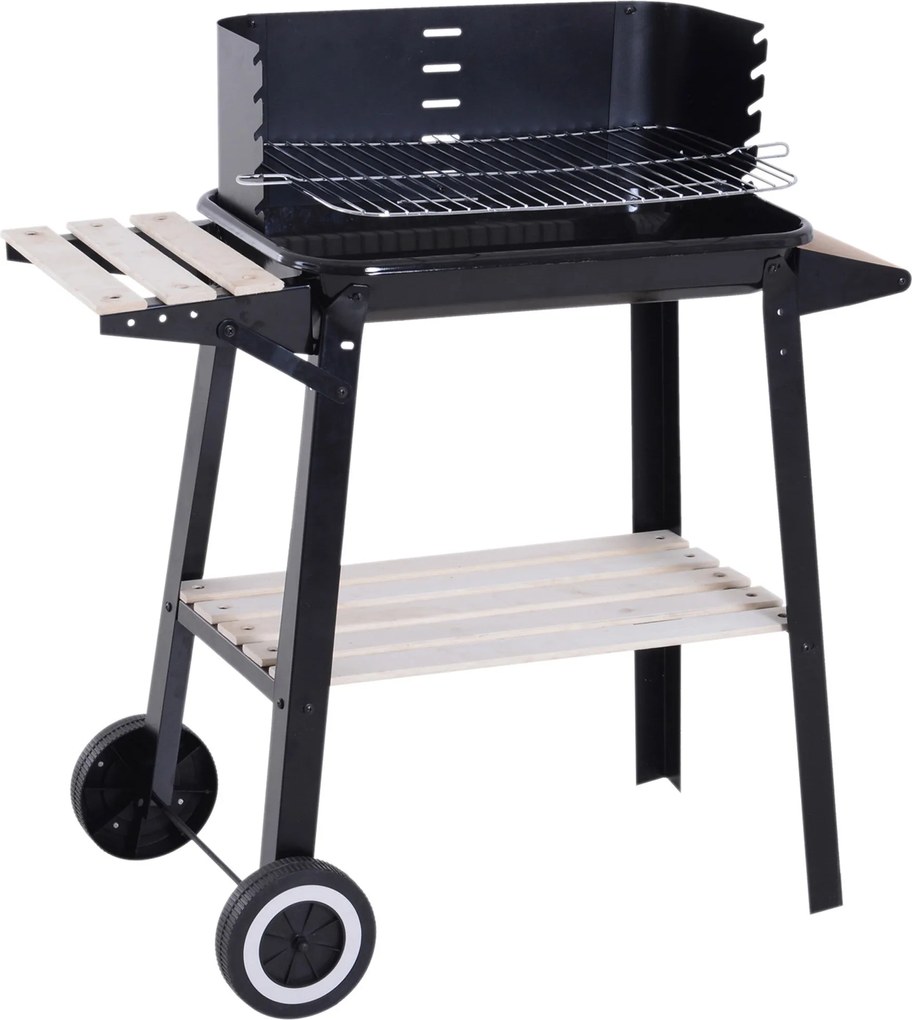 Outsunny Uhlíkový Gril BBQ na Pikniky a Otevřený Oheň 83x46x87 cm | Aosom