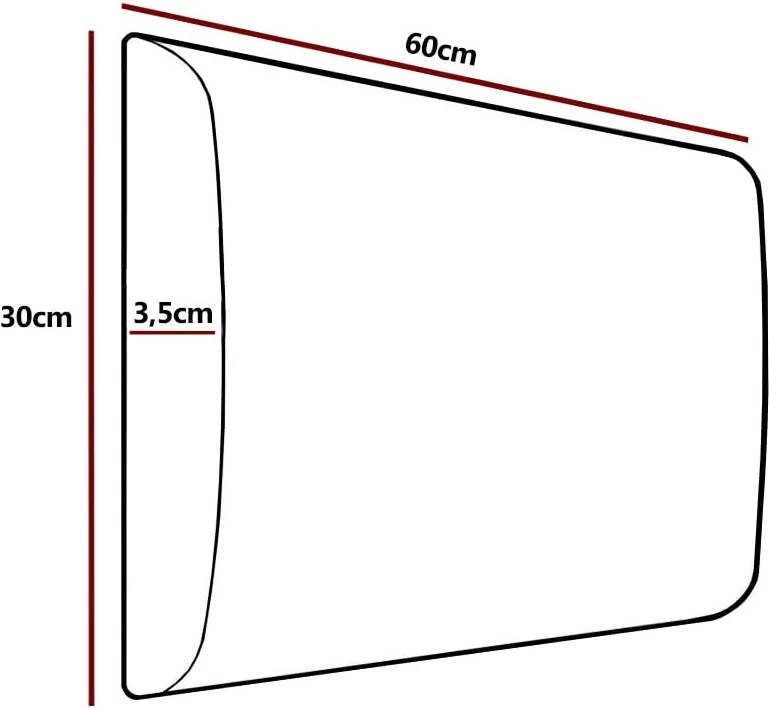 Eka Čalouněný panel Trinity 60 x 30 cm - Světlá růžová 2319