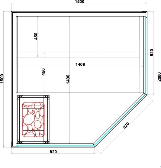 BPS-koupelny Kombinovaná sauna 2v1  - Infrasauna + finská sauna 150x150, 4-5 osob