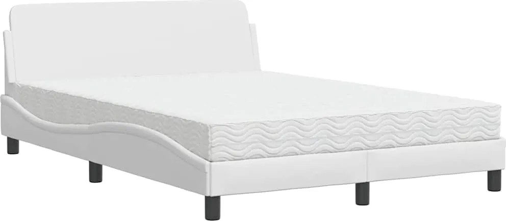 Postel s matrací Dover bílá 140 x 190 cm umělá kůže 3208398