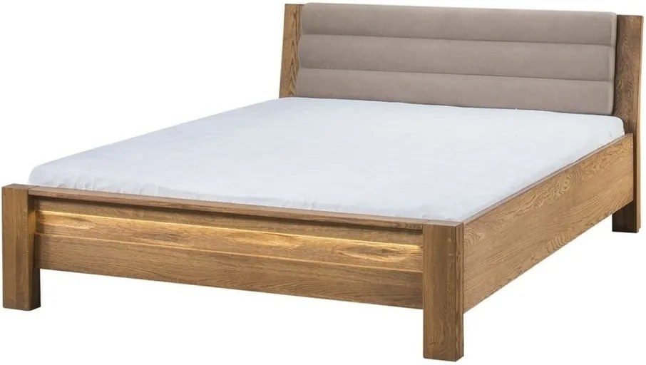 Dvoulůžková postel s béžovým čalouněním Szynaka Meble, 160 x 200 cm