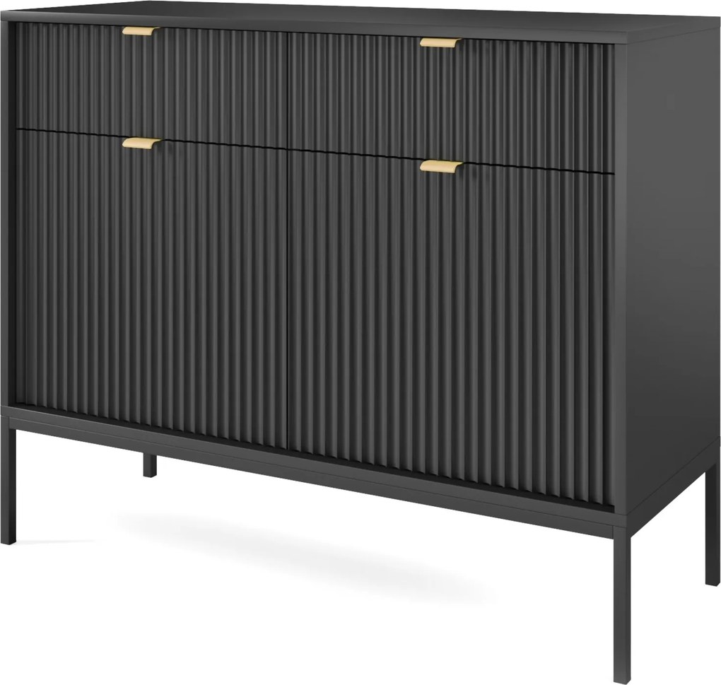 PSK Komoda NEMO KSZ104, Černá 104 cm Dekor nohou: Černé