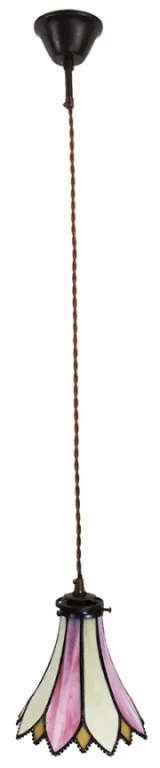 Závěsná lampa Tiffany Jurren pink – 15x115 cm