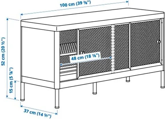 MACKAPÄR Úložná lavice s posuvnými dvířky, bílá, 100x37 cm