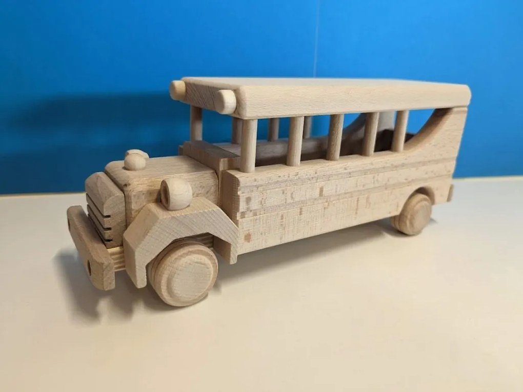 Gaboni 92251 Dřevěný autobus, 30 x 10 x 12 cm