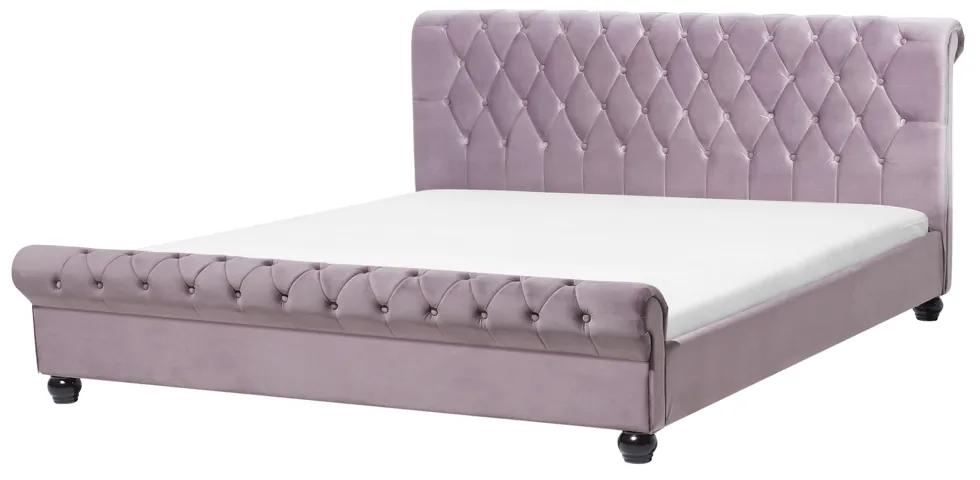 Růžová čalouněná manželská postel Chesterfield 180x200 cm AVALLON