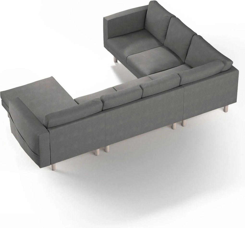 Potah na pohovku IKEA Norsborg rohová, 5-místná se šezlongem barva šedá látka pletený vzor