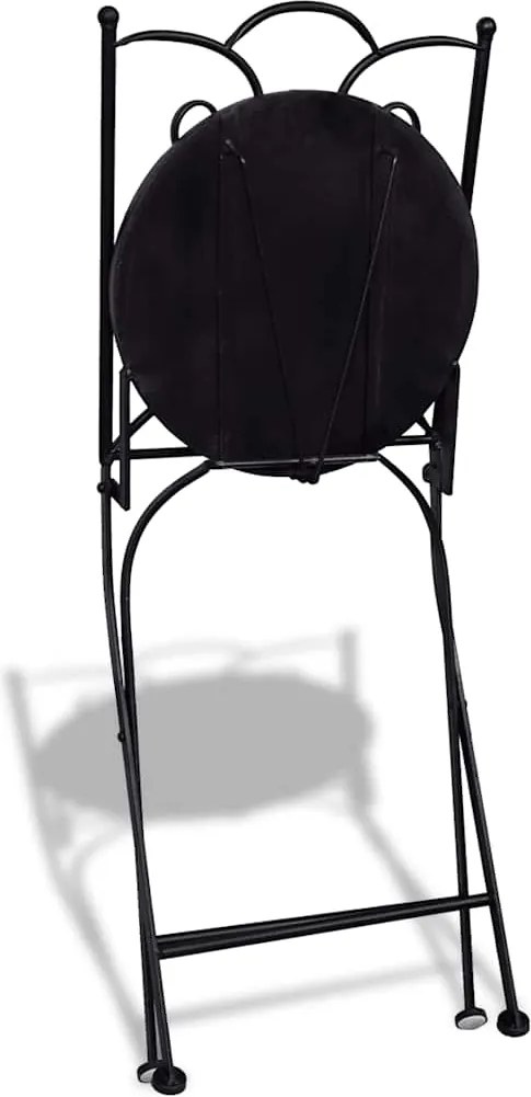 3dílný bistro set mozaikový keramický černý a bílý 271772