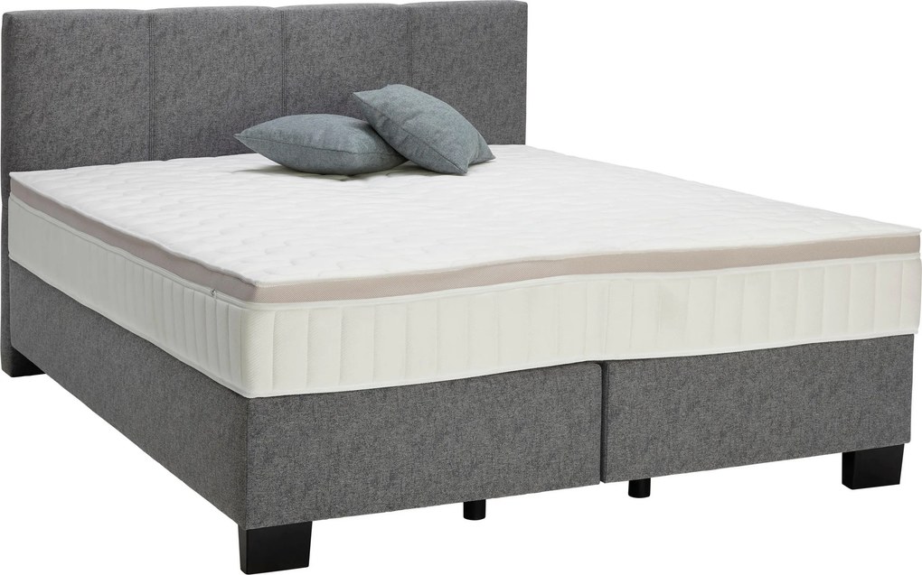 XXXLutz POSTEL BOXSPRING, 160/200 cm, platinová Hom`in - Manželské postele - 001902004301