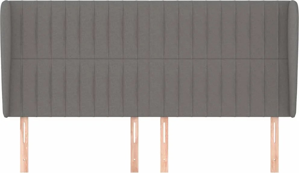 Čelo postele typu ušák tmavě šedé 203x23x118/128 cm textil 3118217