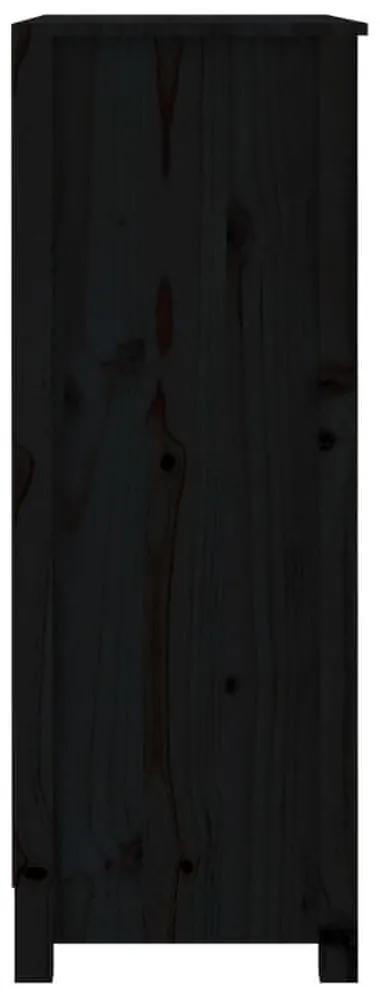 Petromila Knihovna černá 80 x 35 x 97 cm masivní borovice