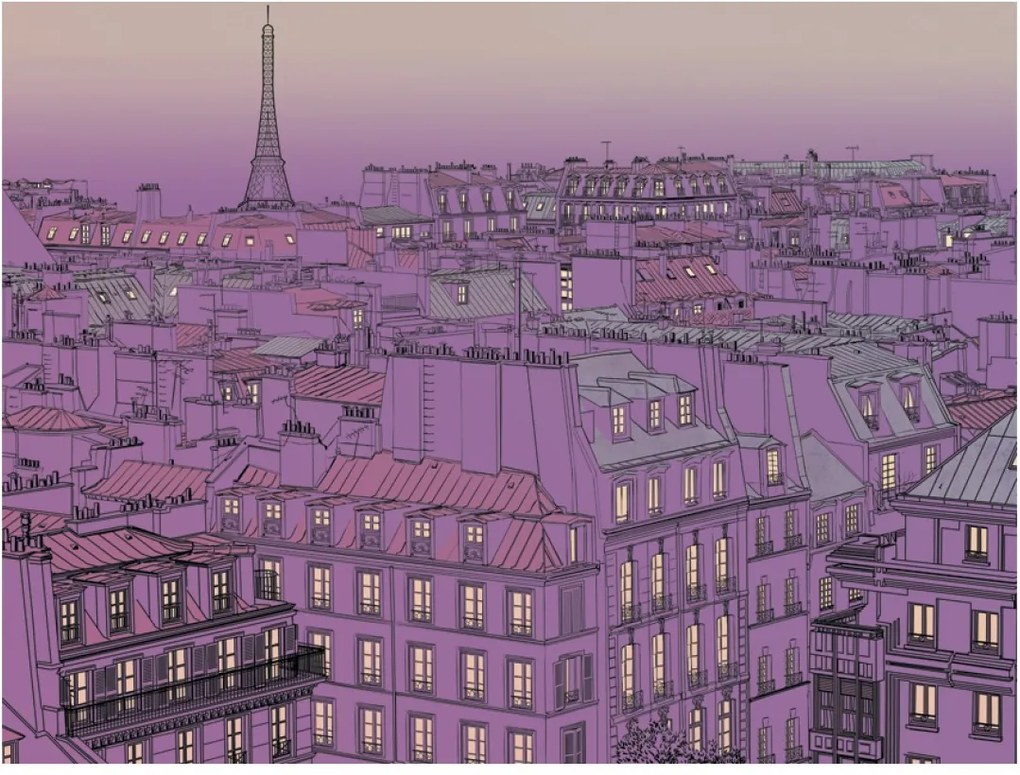Růžová Paříž (150x116 cm) - Murando DeLuxe