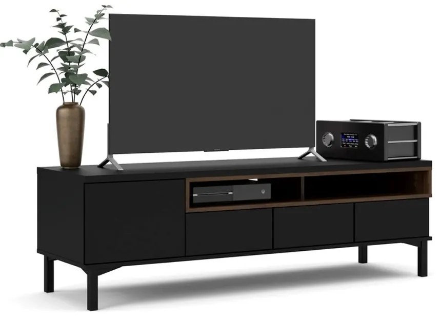 TV stolek Atrei, černá / ořech
