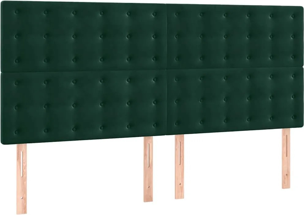Čelo postele tmavě zelené 180x5x118/128 cm sametové 3116829