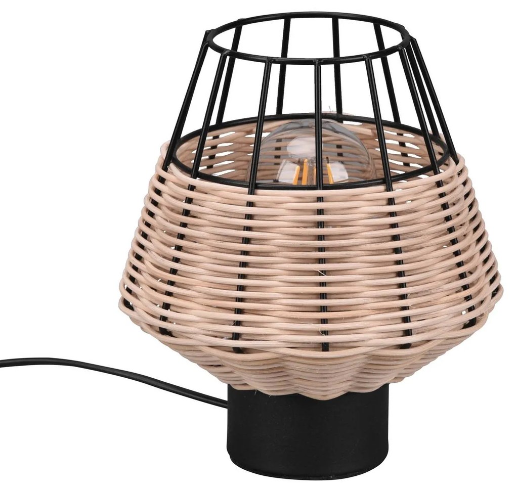 Stolní lampa Borka ratan a klec, přírodní