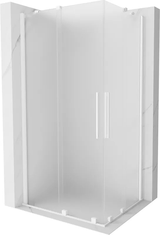 Mexen Velar Duo, sprchový kout s posuvnými dveřmi 100 x 90 cm, 8mm sklo námraza, bílá matná, 871-100-090-32-20
