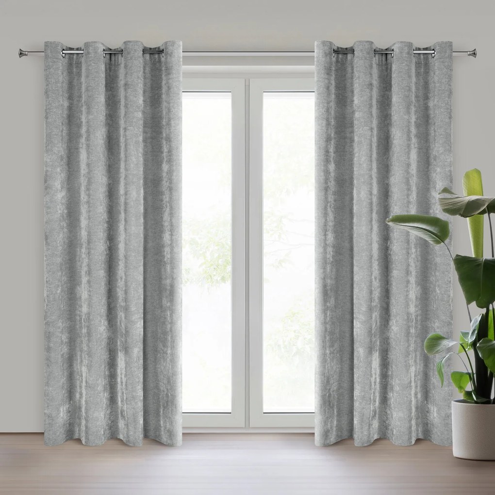 ZÁVĚS NA KROUŽCÍCH NILO 140X250 CM ŠEDÁ
