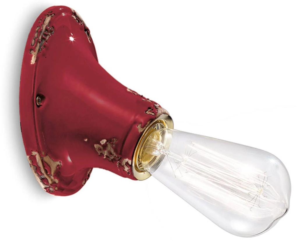 Nástěnné svítidlo C115 ve stylu vintage v červené barvě