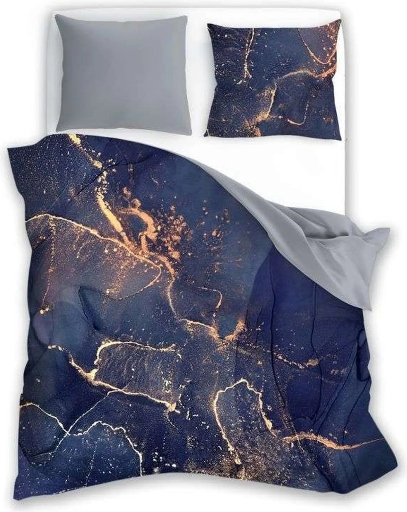 FARO Povlečení bavlněný satén Minerál Blue Bavlna - Satén, 140/200, 70/90 cm