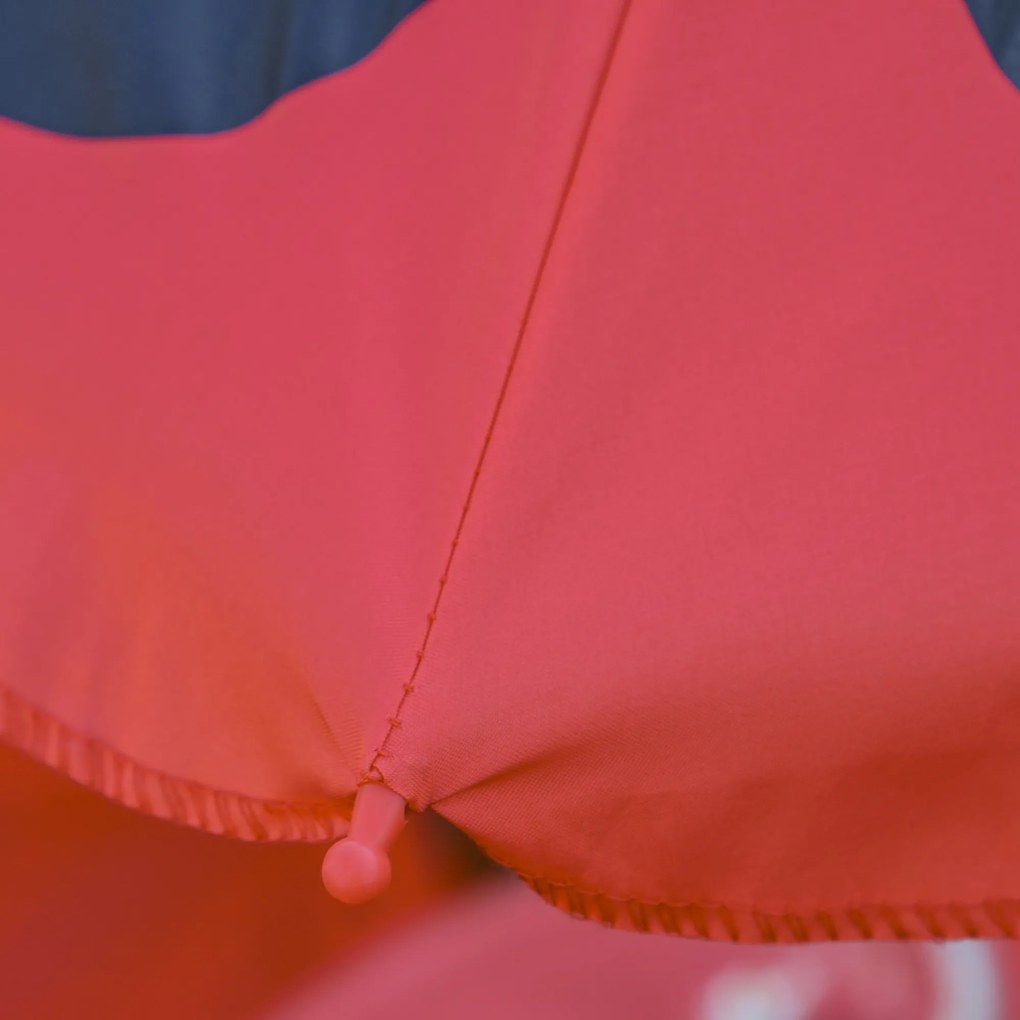 Outsunny Dětská zahradní sada stolu a židlí s piknikovou skládací sadou pro děti se slunečníkem s nastavitelnou výškou 100-125 cm, design berušky