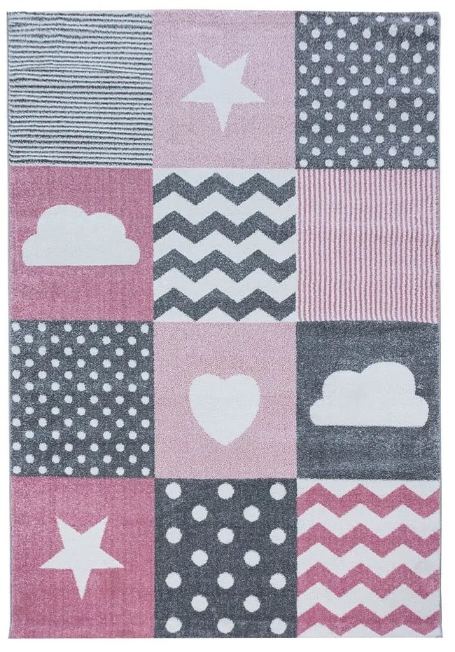 Růžovo-šedý dětský koberec 140x200 cm Kids – Ayyildiz Carpets