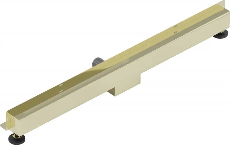 Mexen Flat nerezový sprchový žlab na zeď 80 cm vzor 2v1, zlatá, 1530080