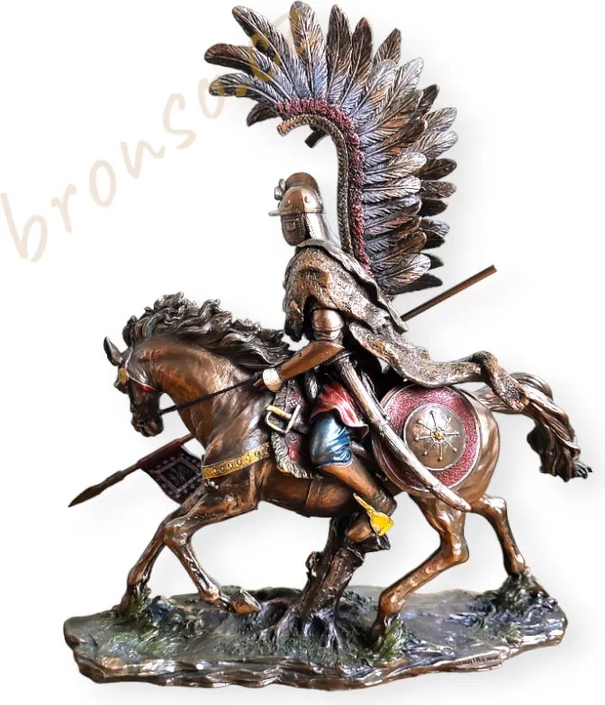 Polský husar na koni – soška Veronese, historická dekorace, WU74521A4