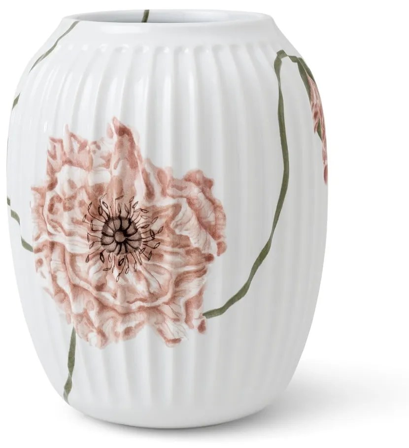 Bílá porcelánová váza Kähler Design Poppy, výška 21 cm