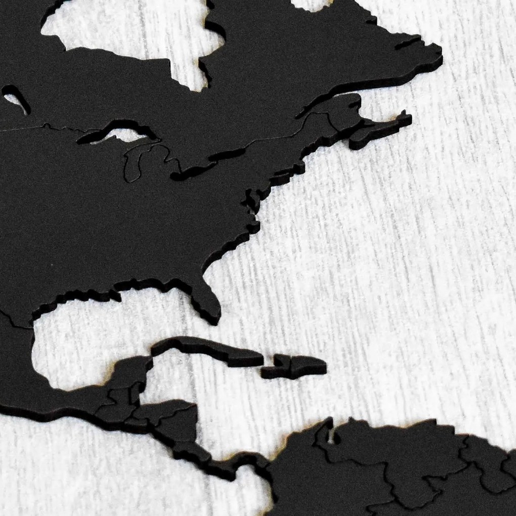 DUBLEZ | Dřevěná 3D mapa světa s vyznačenými hranicemi států | Obraz