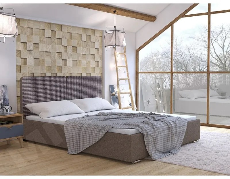 Čalouněná postel do ložnice Szymi, Rozměr postele: 140 x 200 cm, Rošt: kovový, Potah:: Pureto 25 + Galahad 1540