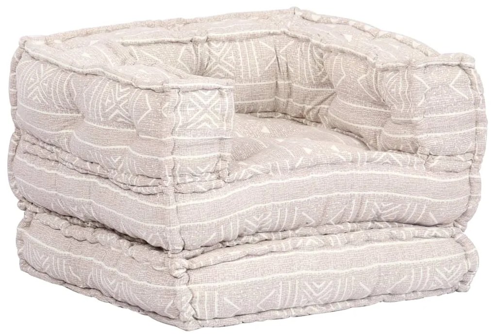 249416 vidaXL 1místný modulární pouf béžový textil