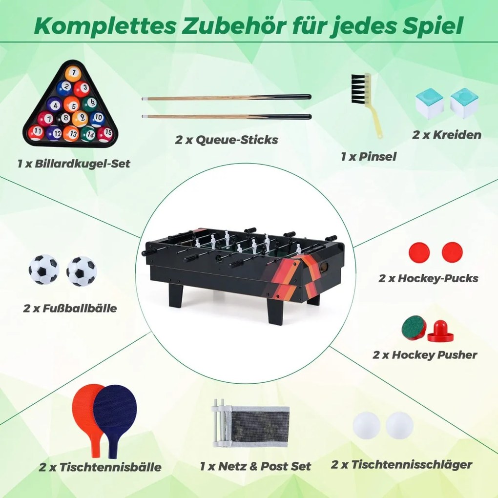 Costway 4 v 1 Herní stůl a na stolní tenis a na air hockey a stolní fotbal