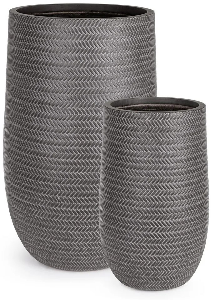 BIZZOTTO set 2 venkovních květináčů TRESSAGE šedá 0790649