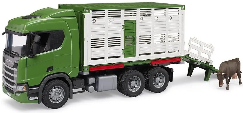BRUDER 3548 Scania Super 560R pro přepravu zvířat s 1 krávou