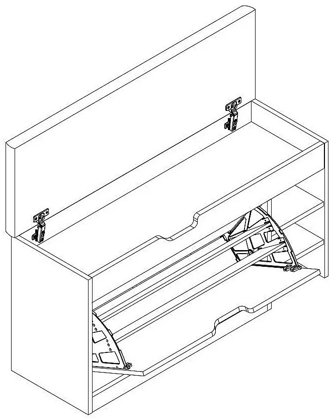 Botník RAYES se sezením bílá