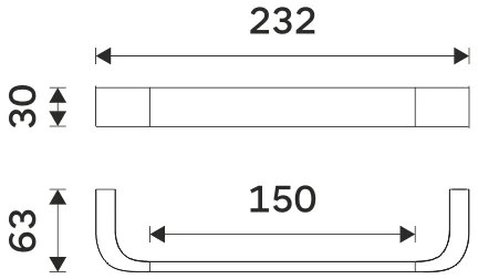 Nimco Držák na ručníky, 23 cm NIKAU černá - NKC 30060-90