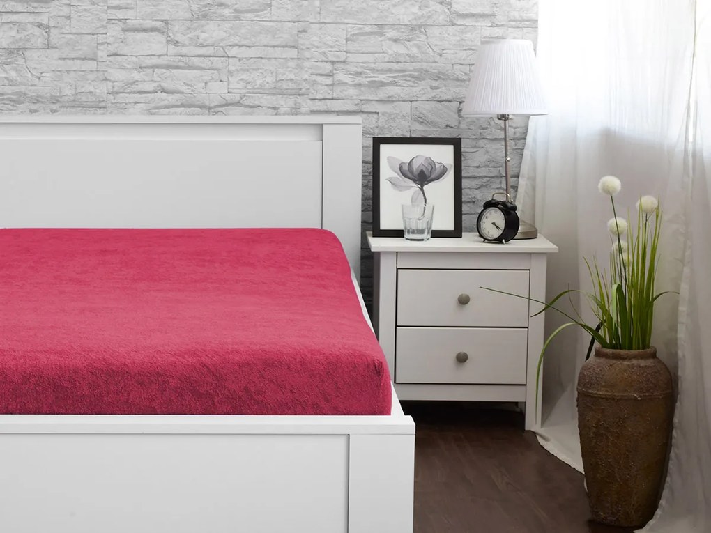 XPOSE® Froté prostěradlo Exclusive - malinové 90x200 cm