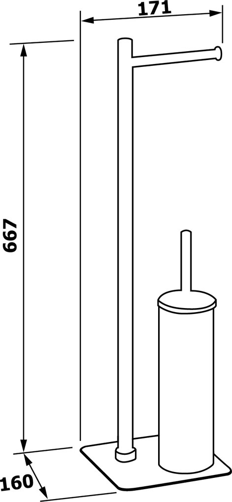 Gedy Gedy, ARTU Stojan s držákem na toaletní papír a WC kartáčem, hranatý, chrom, 1132