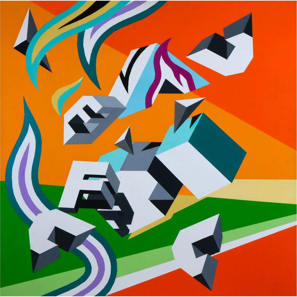 Marek Uhlíř | Písmena v prostoru Rám: Bílý, Velikost: 40 x 40 cm