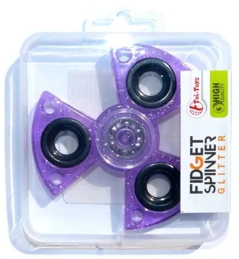 Fidget Spinner Glitter Fialové trio