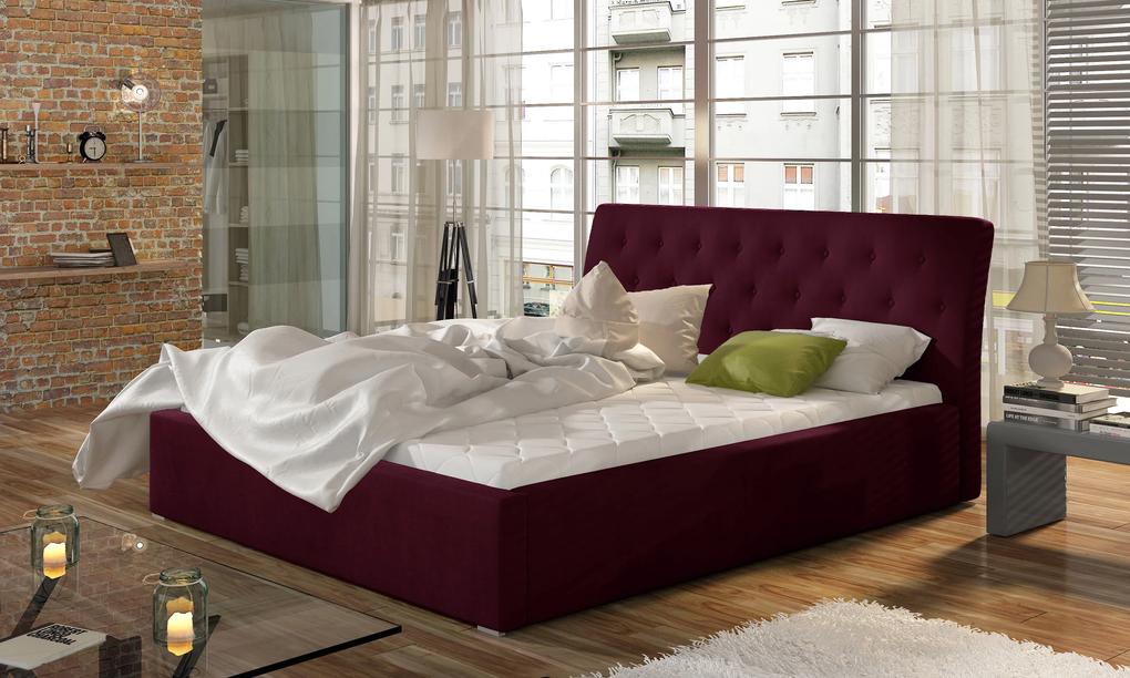 Eltap Čalouněná postel Milano s úložným prostorem Materiál a barva potahu: Soft 11 - černá, Rozměry (cm): 200x200