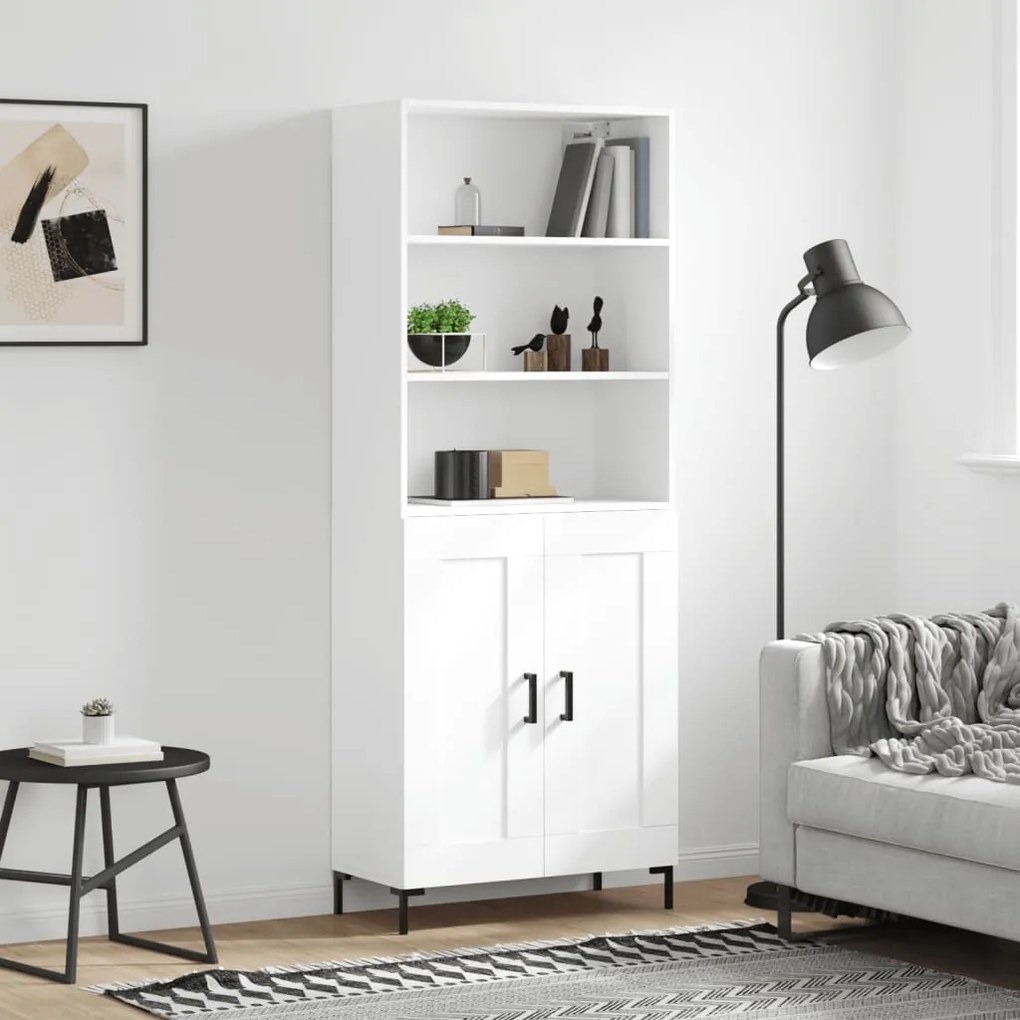 Skříň highboard bílá 69,5 x 34 x 180 cm kompozitní dřevo 3189957
