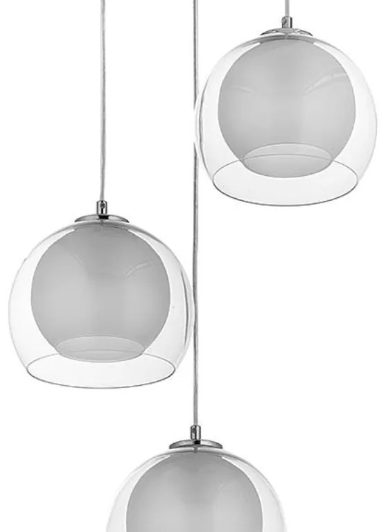 TK LIGHTING Lustr - NAPOLI 2387, Ø 50 cm, 230V/15W/3xE27, bílá/čirá/chrom