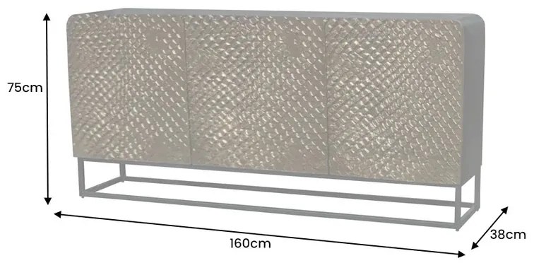 Designová komoda Pallaton 160 cm hnědé mango