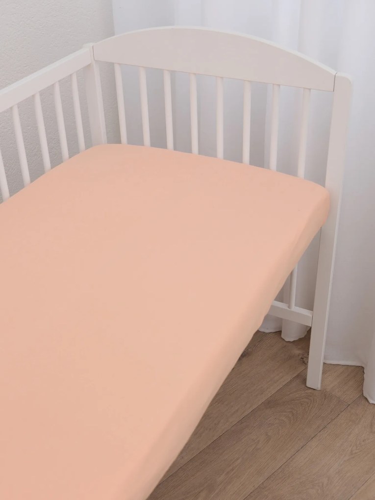 MK Lůžkoviny Jersey prostěradlo do postýlky Classic 70 x 140 cm – lososová