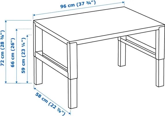 PÅHL Psací stůl, bílá/tyrkysová, 96x58 cm